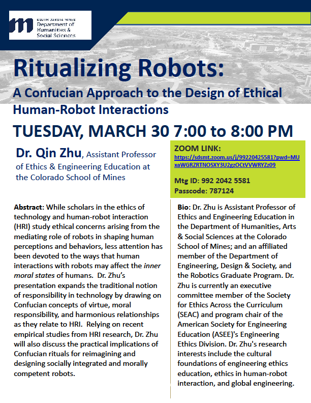 Guest Presentation: Ritualizing Robots by Dr. Qin Zhu – The Novum